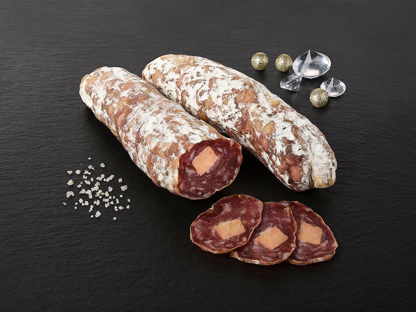 Livraison Saucisson sec au foie gras à Les Monts d'Aunay L'épicerie Gourmande - Ollca