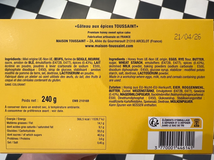 Livraison Gâteau aux épices à Le Portel Dites Cheese - Ollca